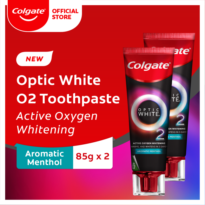 Colgate Optic White O2 Toothpaste - Aromatic Menthol, Teeth Whitener ...