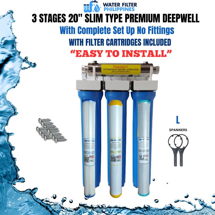Water Filtration System Top Selling 3 Stages 20" Slim Type Deepwell ...