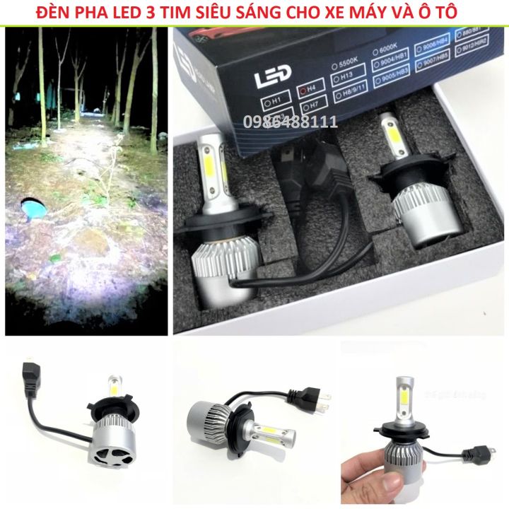Đèn pha led siêu sáng xe máy ô tô loại tốt siêu bền mẫu X7 PRO mới hiện ...
