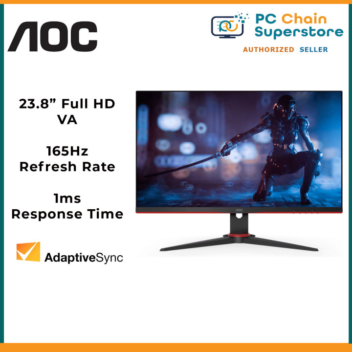AOC 24G2SE Gaming Monitor - 24" Full HD VA 165Hz 1ms MPRT Adaptive Sync ...