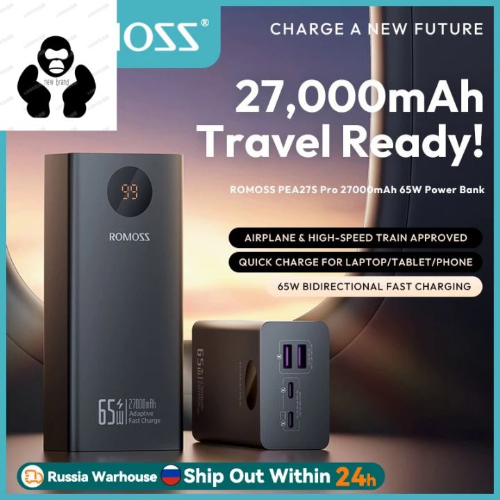 Brand new ROMOSS PEA27S PRO Powerful 65W PD30W Fast Charging 27000mAh ...