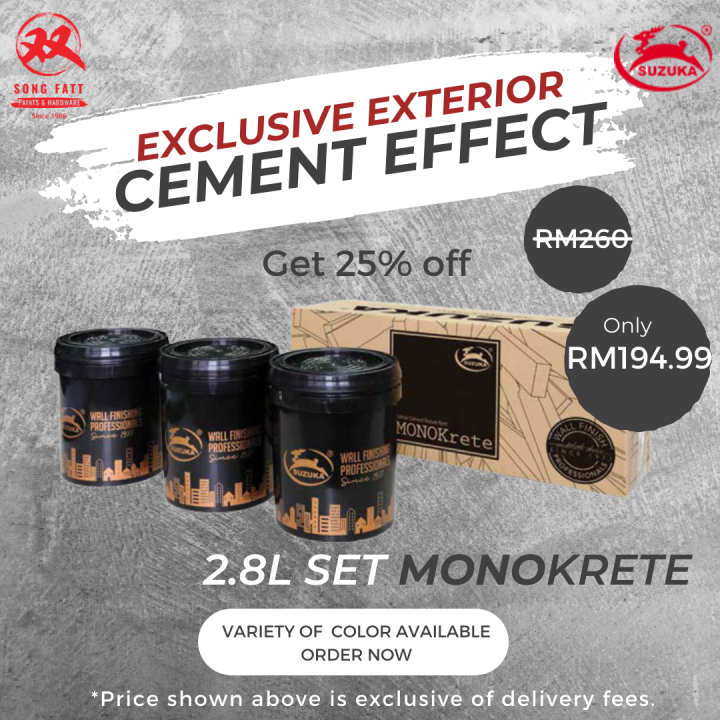 Suzuka MONOKRETE (2.8L Set MCT) Exterior Interior Cement Texture Wall ...