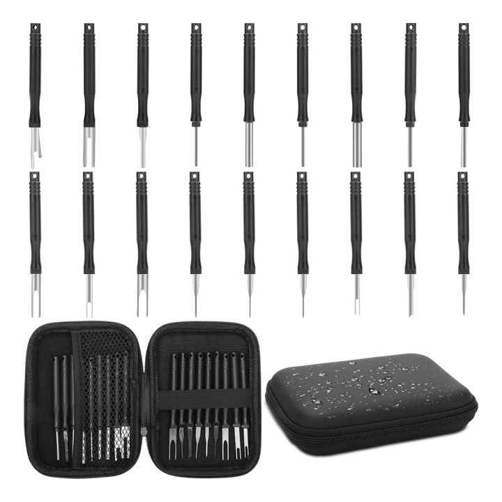 Terminal Removal Tool Kit 18PC Pin Extractor Tool Set Depinning Tool ...