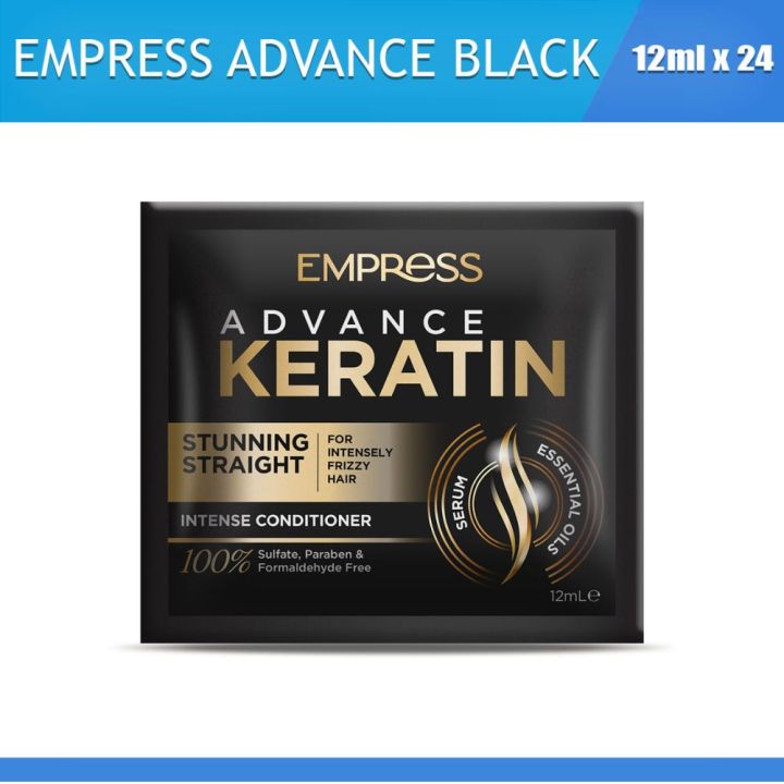 Empress Advance Keratin Stunning Straight Intense Conditioner Black Sachet 12 ml x 24 | Lazada PH
