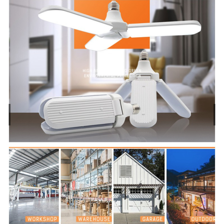 Fan blade 18W Three Leaf Lamp MINI Foldable Fan Blade Bulb (LED lights ...