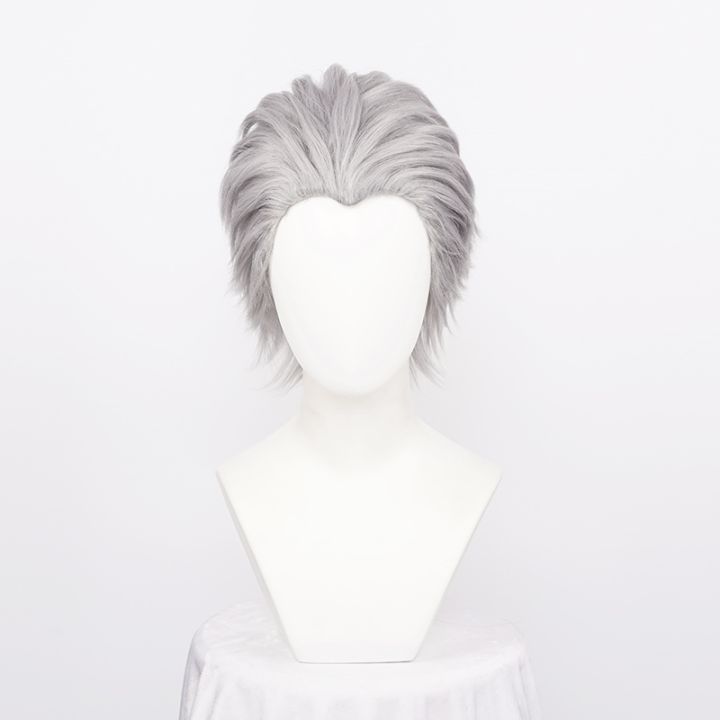 「CosTume Party K」 Men 39; S Synthetic Vergil คอสเพลย์วิกผมสั้นสีเทาเงิน ...