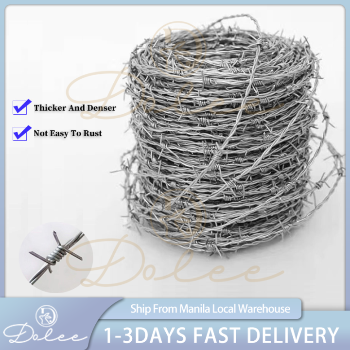 Double strand thickness 50/100 Meters Iron Barbed Wire Roll Fence ...