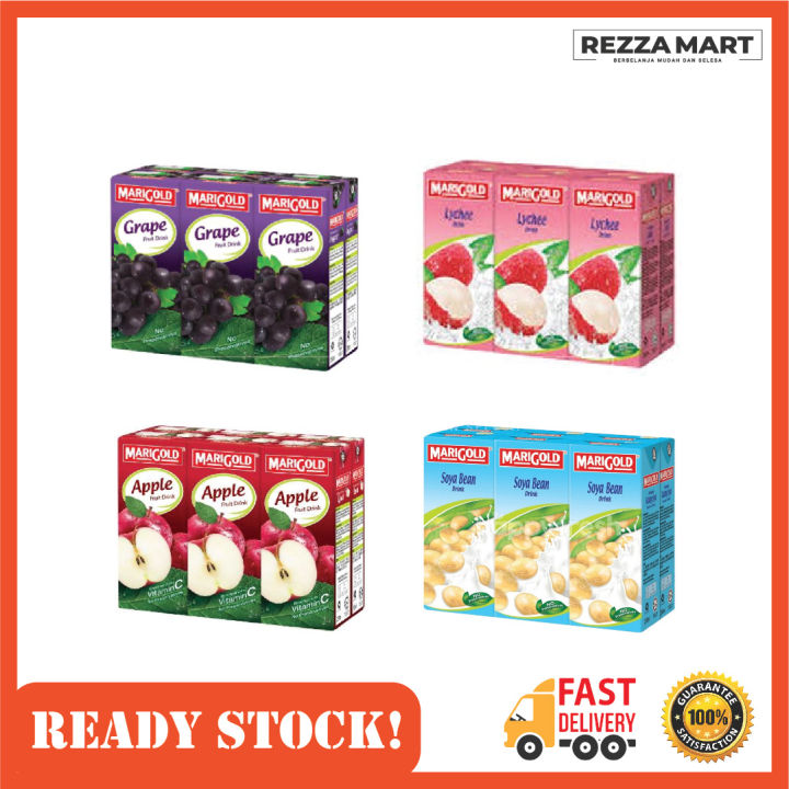 MARIGOLD Soy Bean/ Grape/ Apple/ Lychee Drink (6 x 250ml) | Lazada