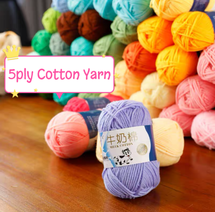 🇲🇾[Ready Stock]50g Milk Yarn Milk Cotton Wool 5ply Knit Yarn Smooth ...