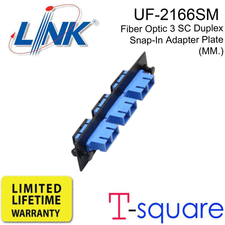 Link UF-2166SM Fiber Optic 3 SC Duplex Snap-In Adapter Plate (SM & MM ...