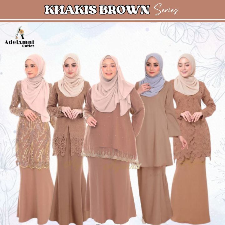 Tema Khakis Brown & Light Khakis Baju Kurung Dewasa Plus size Plain ...