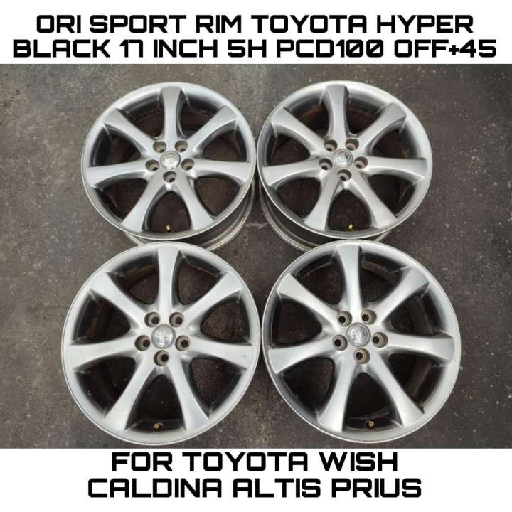 🇯🇵🇯🇵 Sport Rim Ori Toyota Hyper Black 17 Inch 5H PCD100 7jj Off+45 For ...