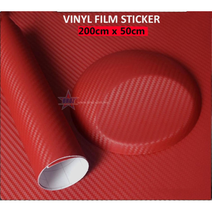 200 x 50cm Matte Carbon Red vinyl film/ carbon fibre sticker 5D carbon ...