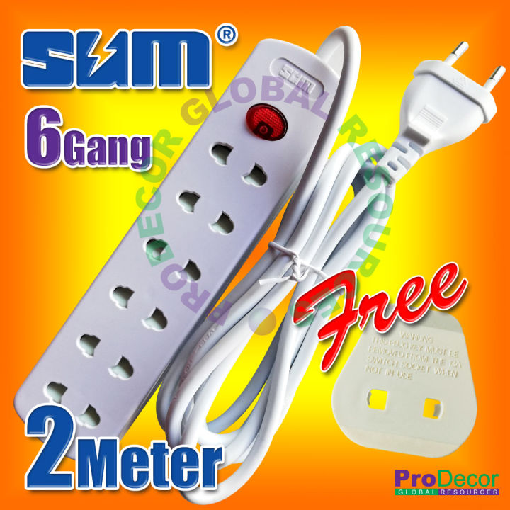Sum Multi 2 Pin Plug Trailing Socket- 6 Way / 5 Way 2 Pin Extension ...