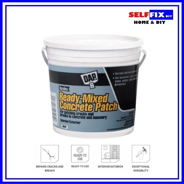 DAP Ready-Mixed Concrete Patch (Gray) 946ml - Repair Cracks Dents ...