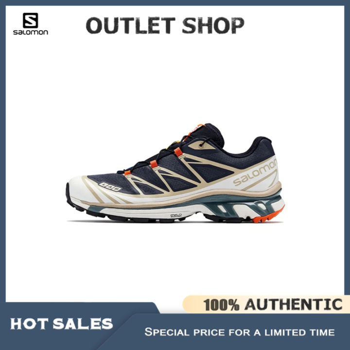 【Authentic 100%】 Salomon XT 6 " Black White Green " Sneakers 414552-5 ...