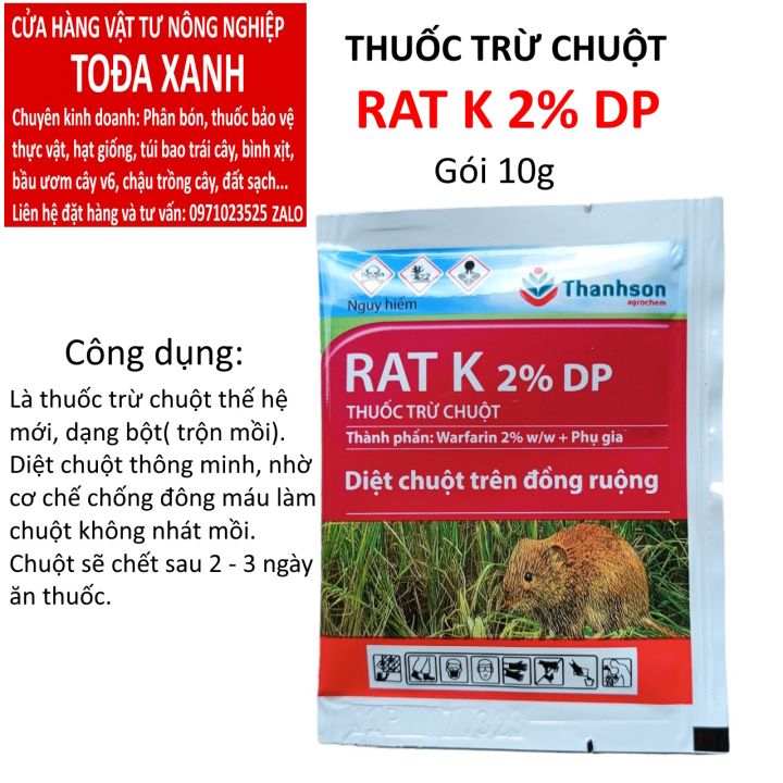 RAT K 2% DP GÓI 10G, THUỐC DIỆT CHUỘT DẠNG BỘT CHO HIỆU QUẢ CAO VÀ TIẾT KIỆM | Lazada.vn