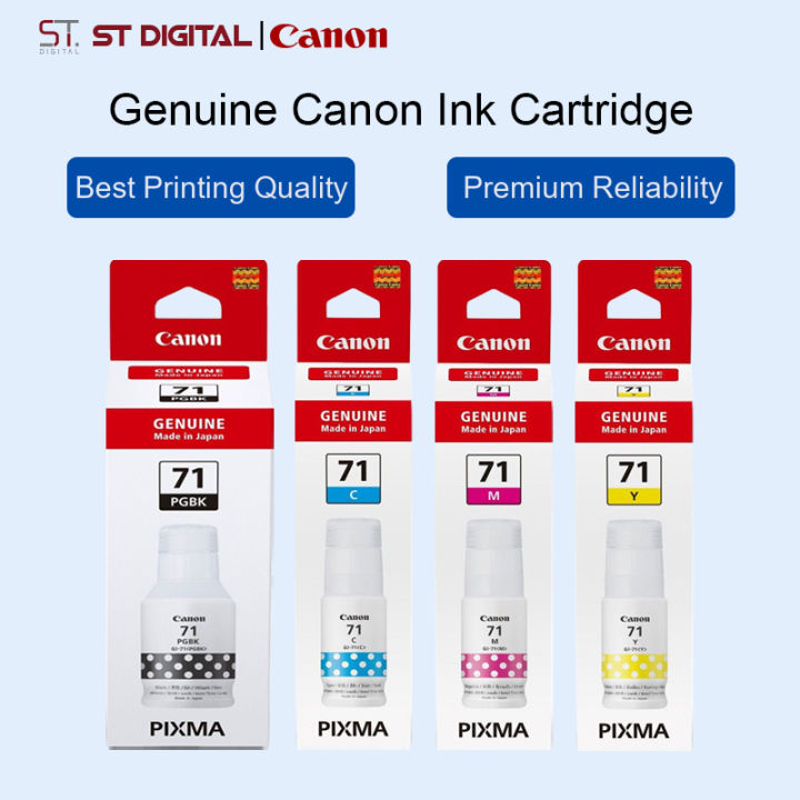 [Original] Canon 71 Pigment Black Cyan Magenta Yellow Refill Ink ...