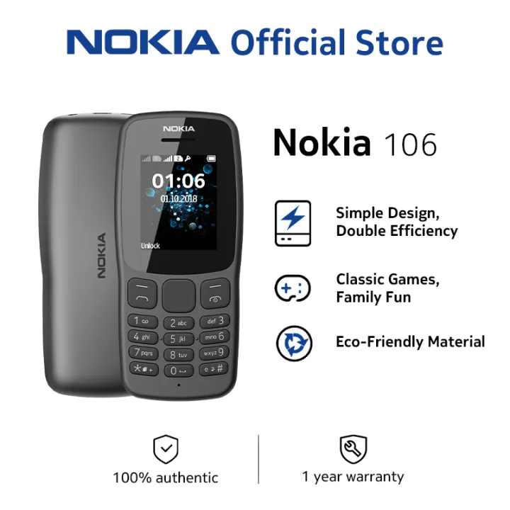 Nokia 106/105 Original Brand New 800 mAh Extra Long Standby Dual Sim ...