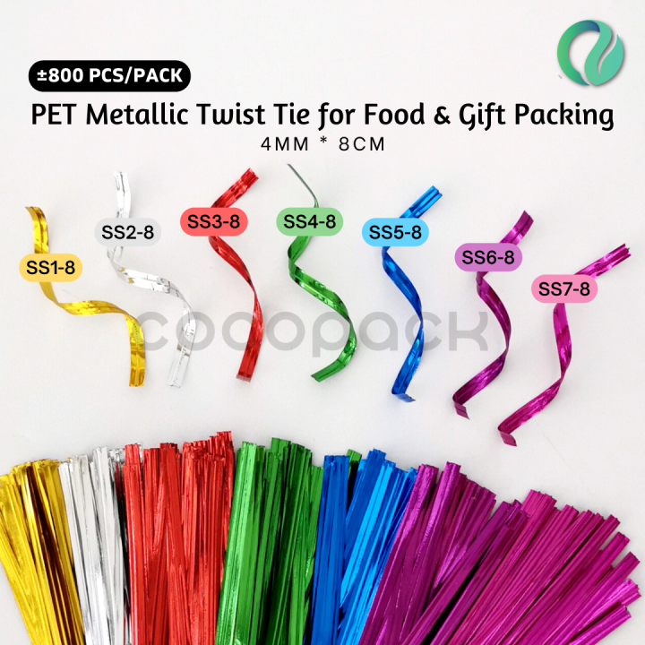 PET Metalic Twist Tie Kawat Ikat Dekorasi Roti Permen 4MM 8CM | Lazada ...