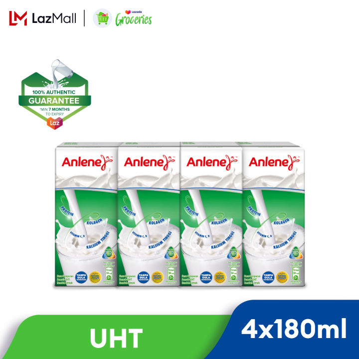 Anlene UHT Milk Plain 4x180ml | Lazada