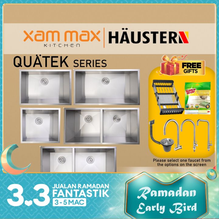HAUSTERN QUATEK SERIES SUS 304 Stainlees Steel Undermount Kitchen Sink Sinki Dapur ITTO/BANOVA ...