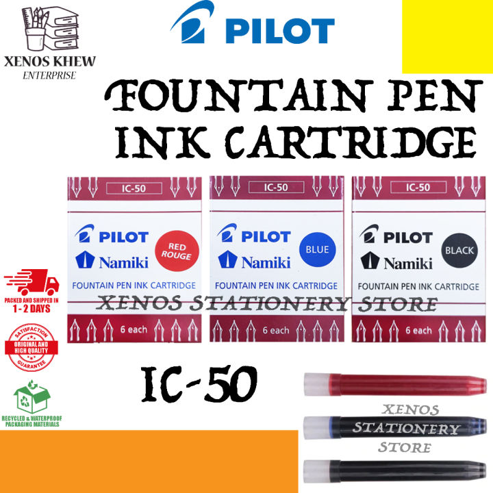 PILOT PEN FOUNTAIN PEN INK CARTRIDGE (6 PIECES) IC-50 (READY STOCK/ 100 ...