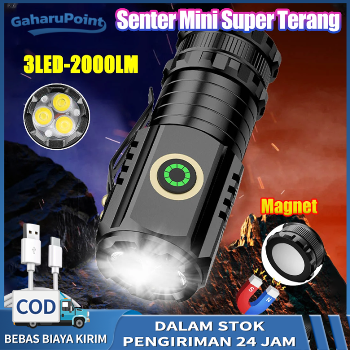 Senter LED Laser/senter mini super terang COB/senter super terang ...