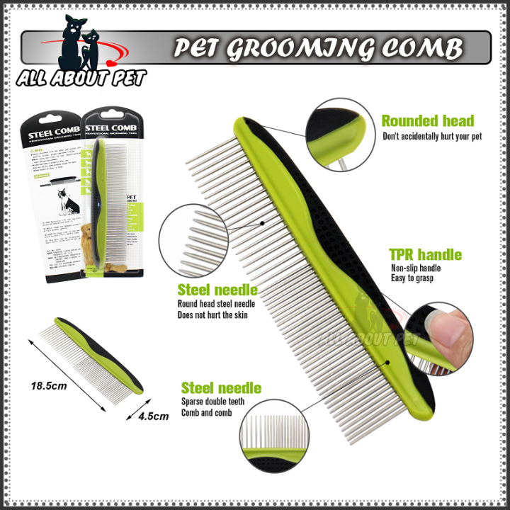 Pet Comb Dog Comb Grooming Comb Stainless Steel Different Spaced ...