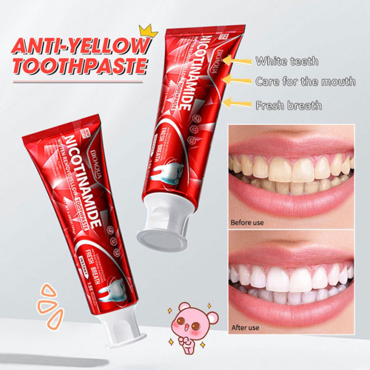 BIOAQUA Nicotinamide Whiten Remove Yellow Toothpaste Deep Cleansing Gum ...