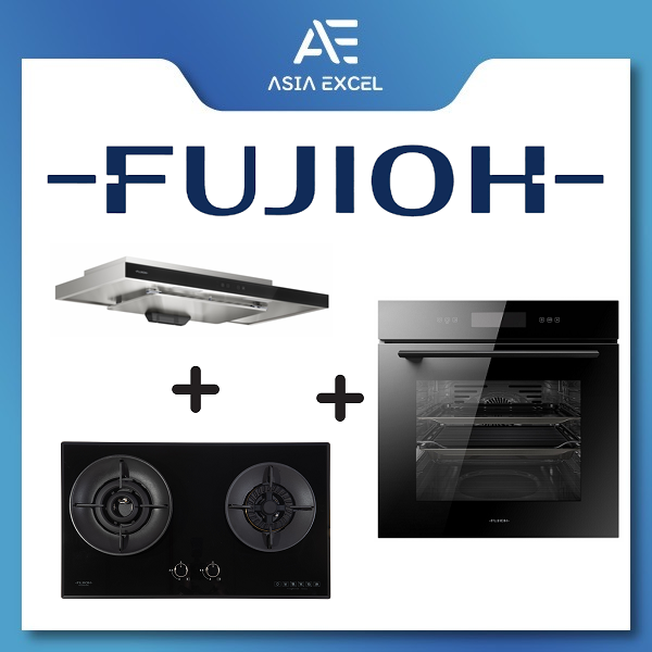 FUJIOH FR-MS2390R 90CM SLIMLINE HOOD + FUJIOH FH-GS7020 SVGL 2 BURNER ...