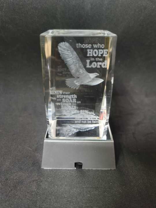 3D Crystal Cube 5x5x8 cm * Bible Verse *Christian Gift* Chosen Treasure ...