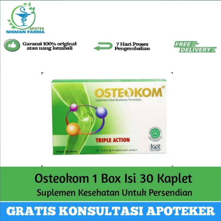 OSTEOKOM 1 BOX 30 KAPLET ( Memelihara Kesehatan Persendian ) | Lazada ...