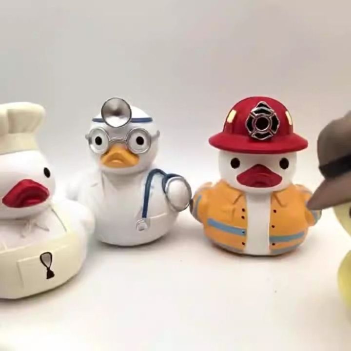 MIRACLE HOME STORE Cute Duck Statue Ornament Cartoon Resin Animal ...