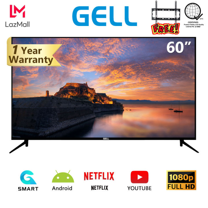 GELL 55/60 Inches Smart TV Ultra-slim LED TV Youtube/Netflix WIFI Flat ...