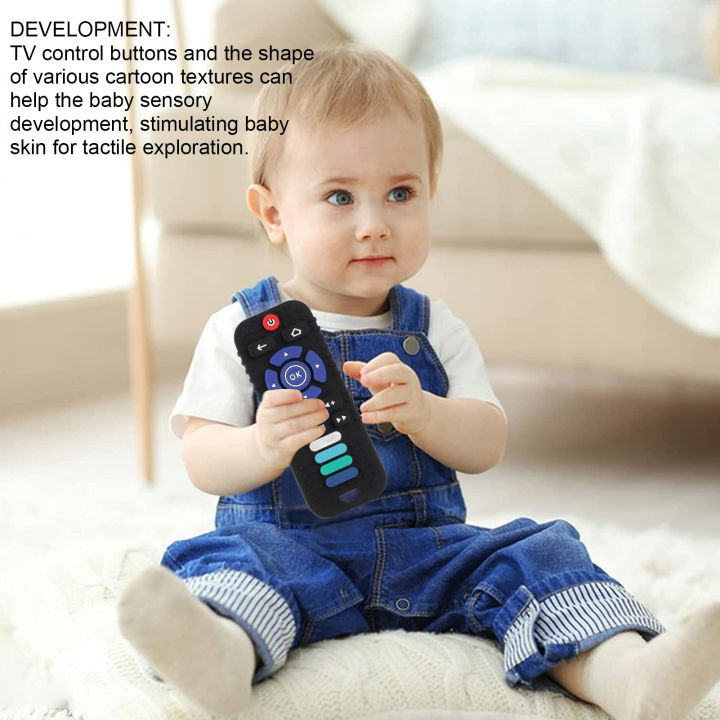 TV Remotes Teething Toy Silicone Number Learning Develop Skill Control ...