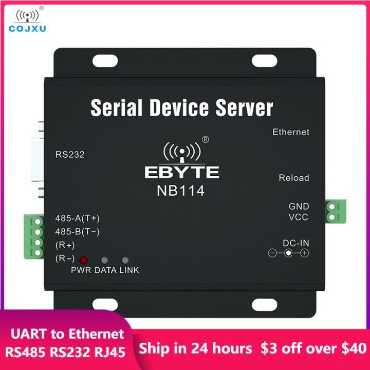 UART to Ethernet Serial Server RS485 RS422 RS232 RJ45 MQTT HTTP TCP RTU UDP PLC Cojxu NB114 Long ...