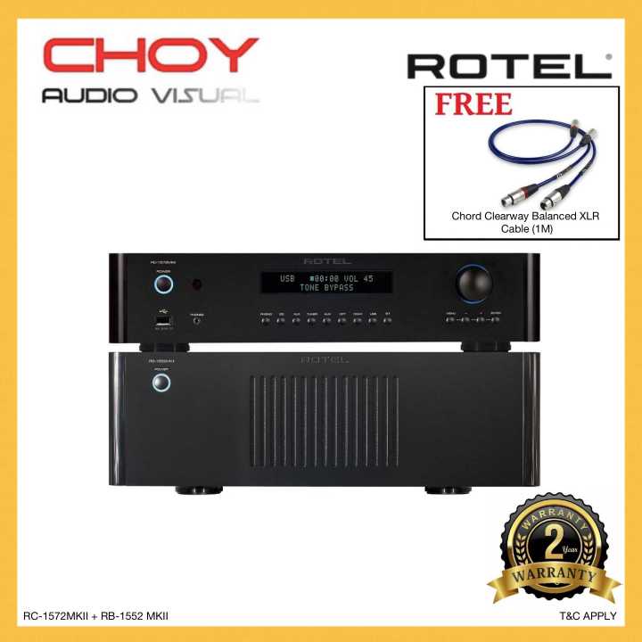 Rotel RC-1572MKII Stereo Preamplifier + Rotel RB-1552 MKII Stereo Power ...