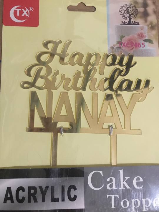 Happy Birthday Cake Topper Happy Birthday Nanay Cake Topper | Lazada PH