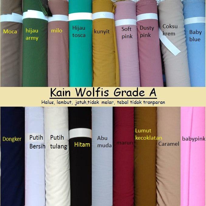 bahan kain wolfis wolpis woolpis woolpeach monalisa premium gamis tunik ...