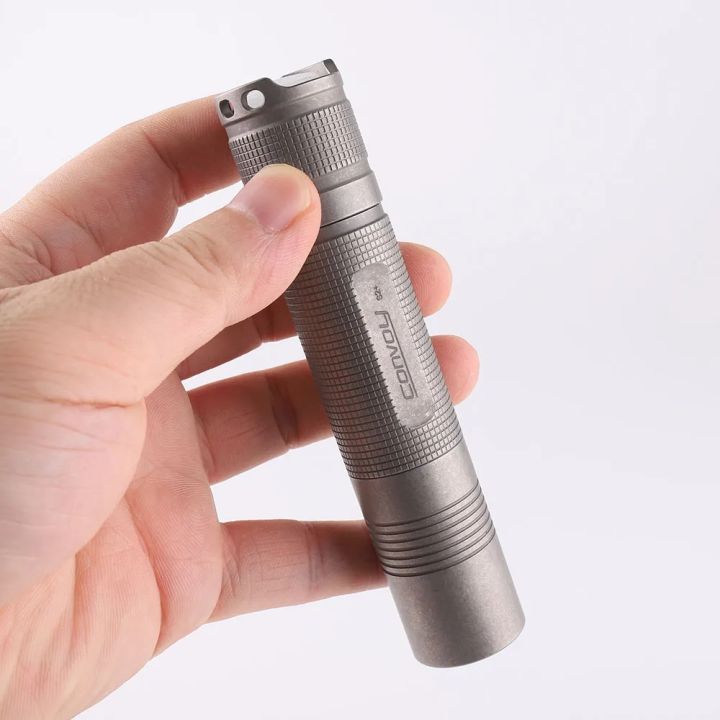 Titanium alloy stonewash Convoy S2+ 18650 flashlight 519A SST40 SFT40 ...