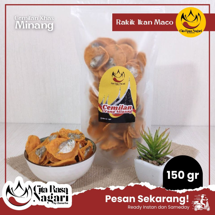 Rakik Ikan Maco Peyek 150 gr Rakik Peyek Ikan Maco Cemilan Khas Minang Oleh-Oleh khas Padang ...