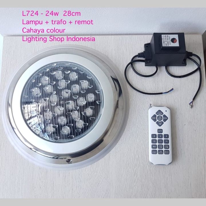 Lampu kolam led 24w 28cm +trafo waterproof swimming pool light | Lazada ...