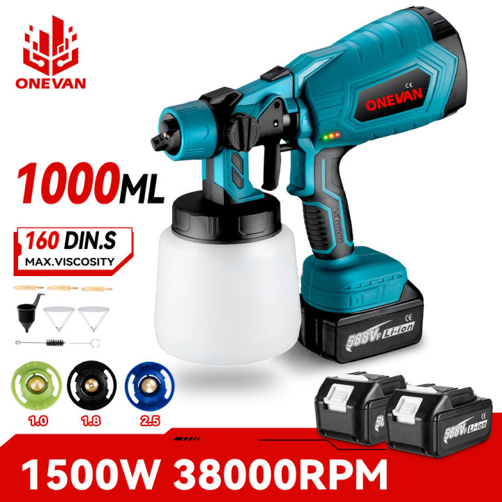 1000ML Paint Sprayer Cordless Electric Spray Machine Furniture Steel ...
