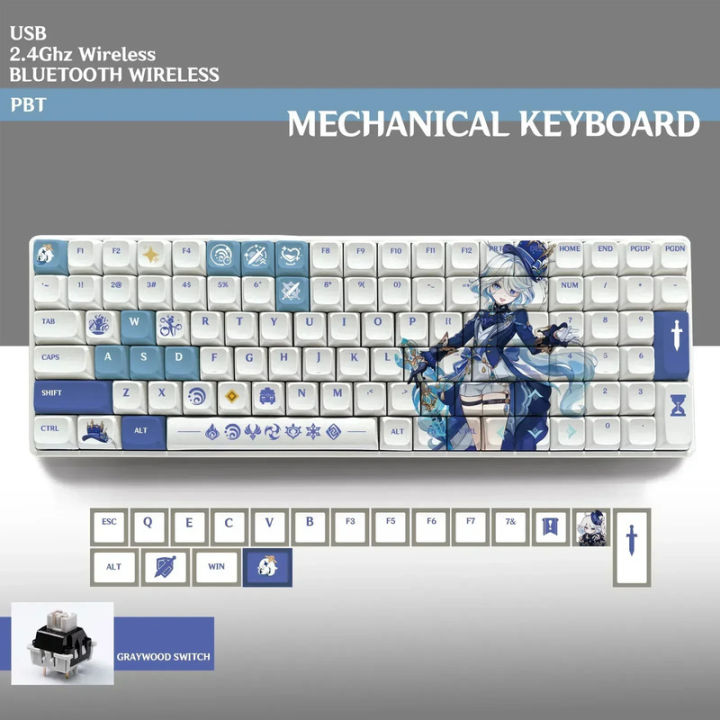Cvbn Genshin Impact Furina Wriothesley Nical Keyboard 100ย้อมสีพิมพ์ซับ ...