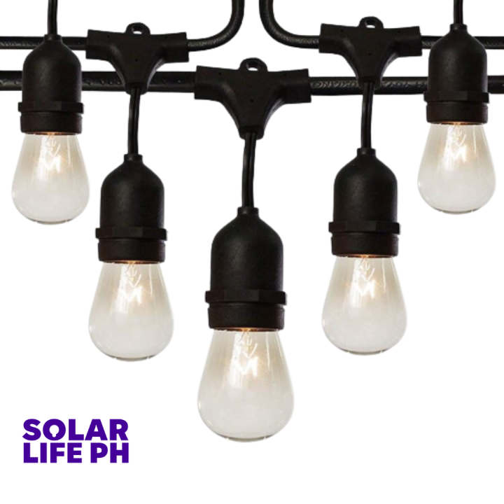 SOLAR LIFE Edison Bulb Solar Powered 48ft / 10 Meters 20 Bulbs Patio ...