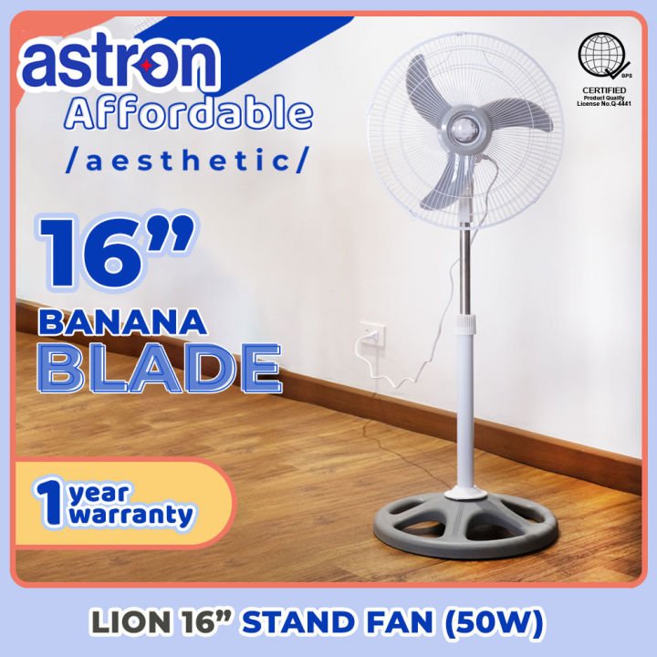 Astron LION 16" Electric Stand Fan - Gray | Strong Banana Blade ...