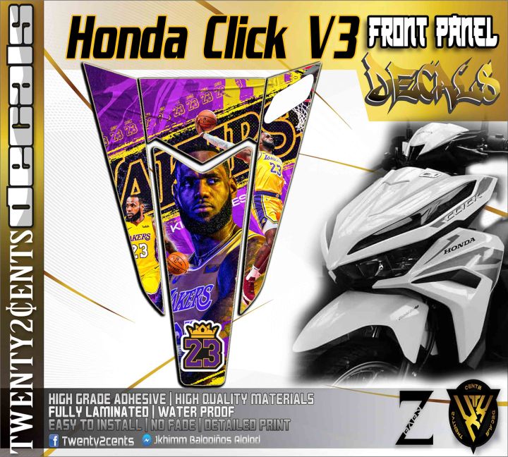 honda click V3 game changer front panel High-Quality Decals and ...