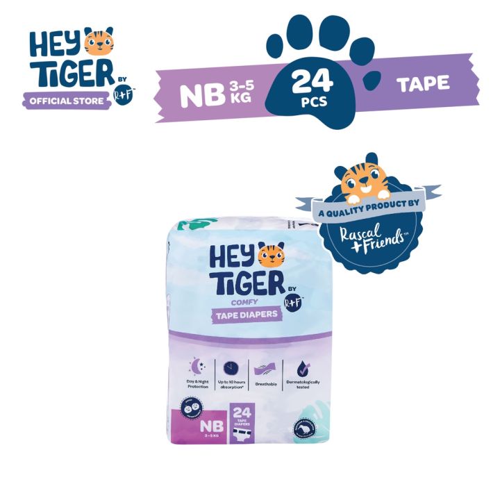 Hey Tiger Tape Diaper, Convenience Pack - Newborn, 24 Pads | Lazada PH