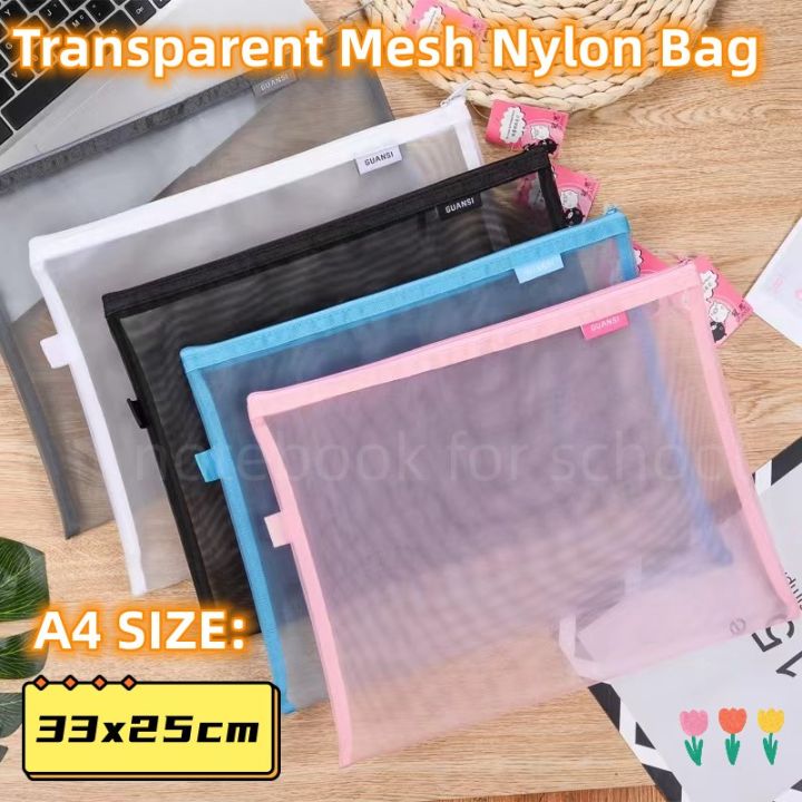 A4 Transparent Mesh Envelope Nylon Mesh Bag with Zipper File Document ... A4 Transparent Mesh Envelope Nylon Mesh Bag with Zipper File Document ...